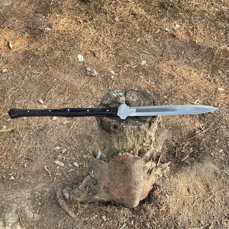 Custom Handmade Carbon Steel Blade Tactical Spear Sword | Hunting Sword ...