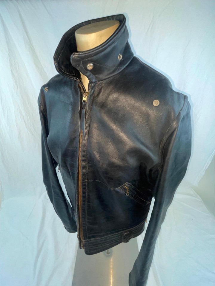 VTG 50S MENS M CAL LEATHER CHP POLICE HORSEHIDE LEATHER MOTORCYCLE ...