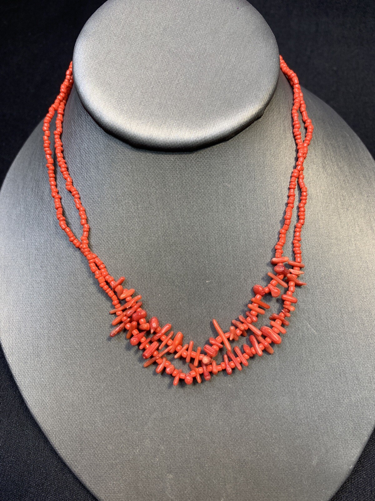 Red Coral Ocean Sea pendant Multi Strand Seed beaded … - Gem