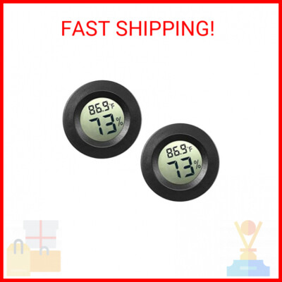 2-Pack Mini Hygrometer Thermometer Digital LCD Monitor Indoor/Outdoor ...
