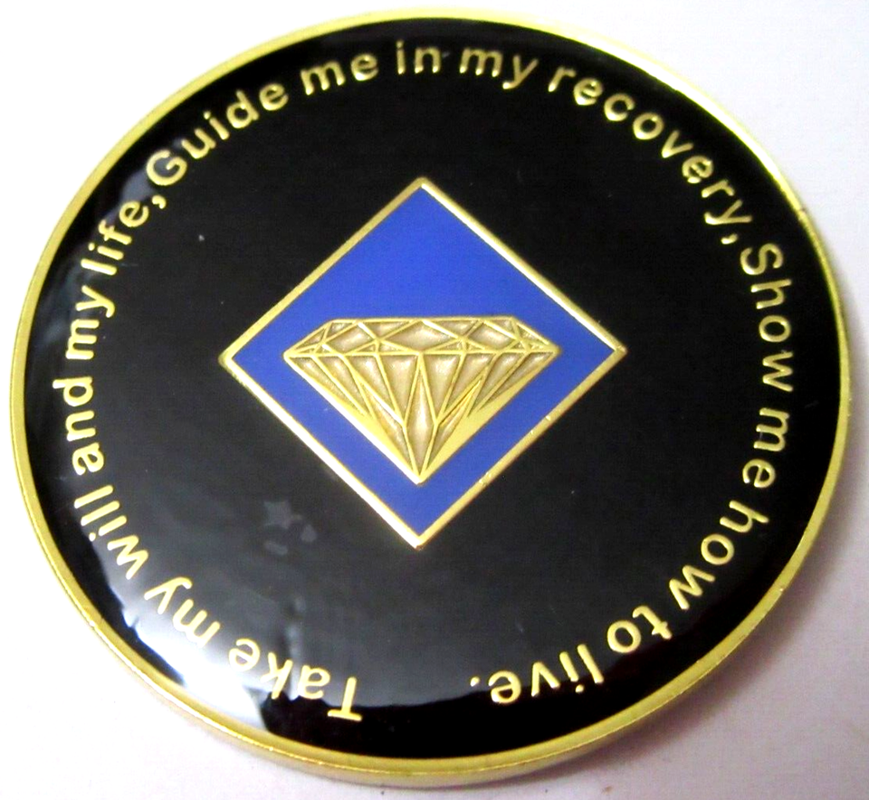 Beach Blue Narcotics Anonymous NA 13 Year Medallion Gold purple token ...