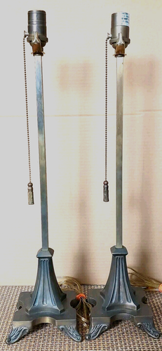 BOMBAY PAIR BUFFET METLAL TABLE LAMPS LONG PULL CHAIN TALL 24” | eBay