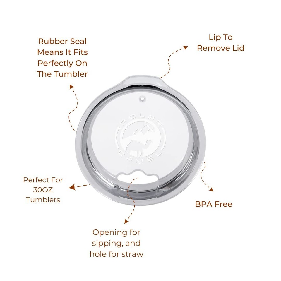 30OZ 1 Pack Polar Camel Lid Replacement 30 OZ for Polar Camel Tumbler ...