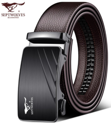 Septwolves Men waist belt cow leather Auto lock Buckle brown 701137265 ...