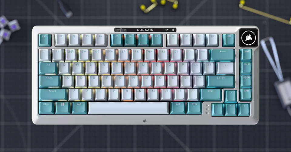Corsair MAKR 75 - QWERTY - Silver Frame - Custom Mechanical Keyboard | eBay