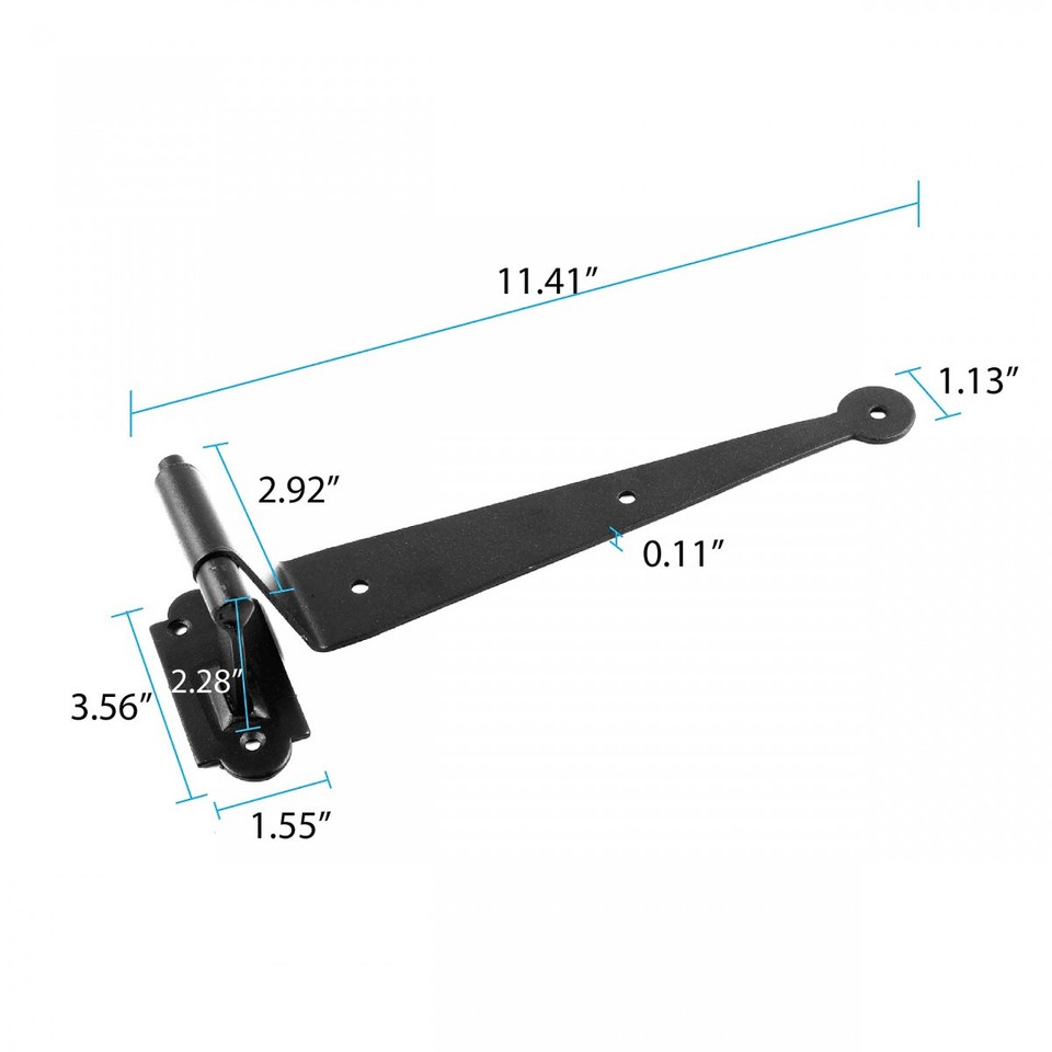 Black Offset Strap Lift Off Pintle Hinge 11 3/4" L Cast Iron Renovators ...