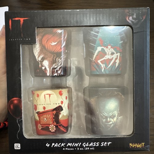 NEW IT Pennywise Shot Glass Cup Set 4pc Mini Glasses Horror Halloween ...