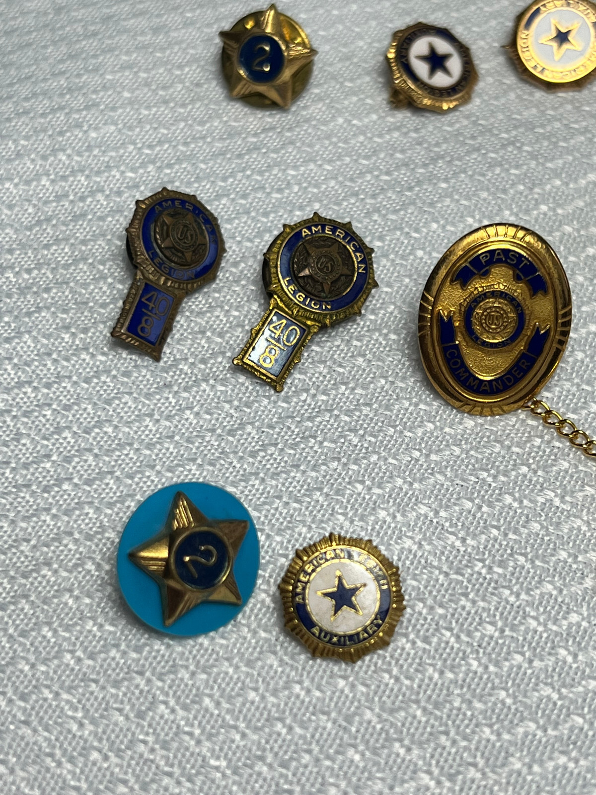 VTG Military American Legion Enamel & Metal Ribbon Pin Button Garrison ...