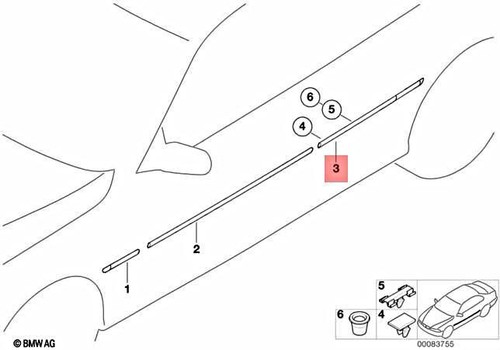 Genuine BMW E46 Sedan Wagon Door Molding Left Rear OEM 51138208451 | eBay