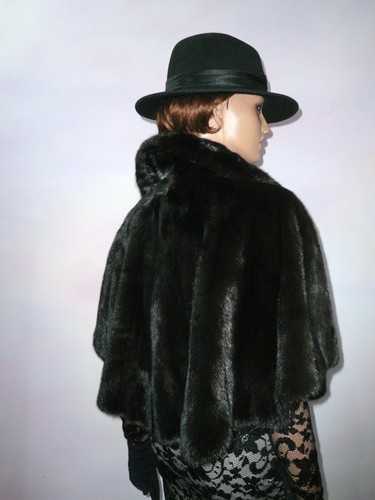Vintage Real Ranch Mink Fur Cape Stole Coat Swing Visone Norka 8 - 30 ...
