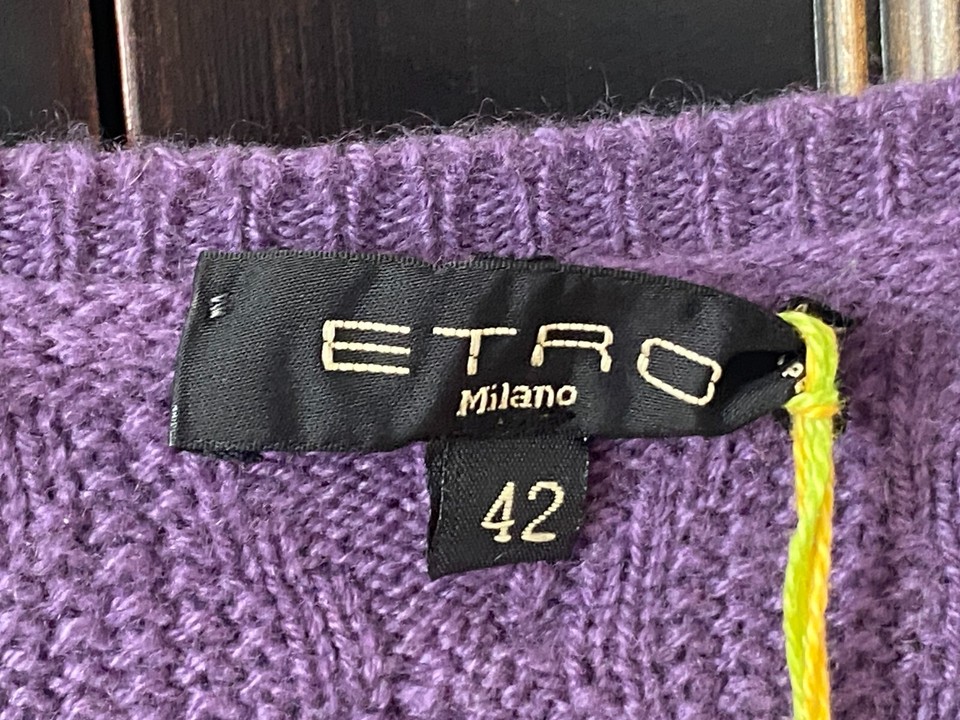 $1,010 ETRO 100% Cashmere Cable Knit Cardigan | Violet | IT/US 42, Medium | eBay