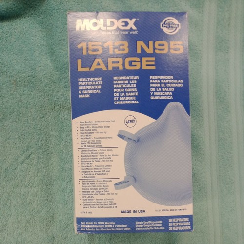 Moldex 1513 LARGE Box - 20 Healthcare Face Covers - USA Made 1500 ...