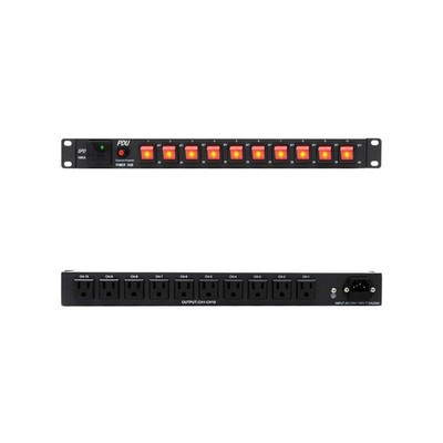 10 Outlets 1U Horizontal PDU Network Rackmount Power Strip with Sur ...