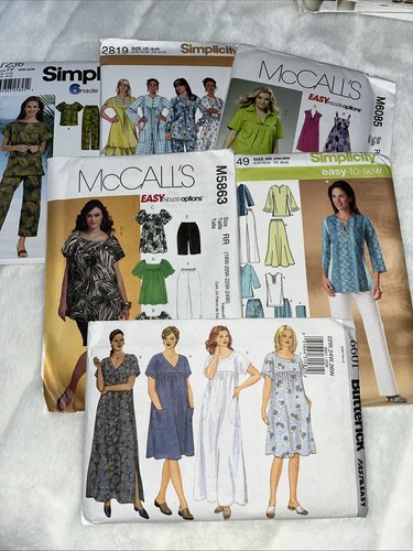 Sewing Patterns Lot 5 Plus Size Women’s Shirts Pants Dress Shorts Pj’s ...