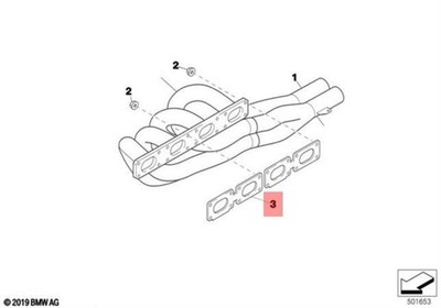 Genuine BMW CMS E36 320i STC '95 Sedan Exhaust Gasket S42 11622195308 ...
