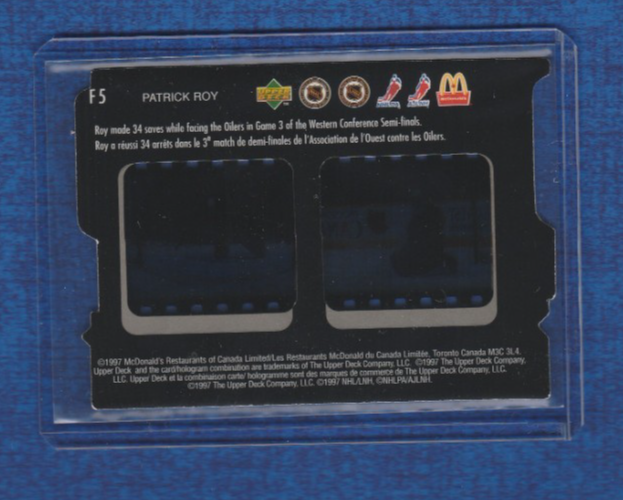 1997-98 Upper Deck McDonald's Game Film # F5 Patrick Roy | eBay