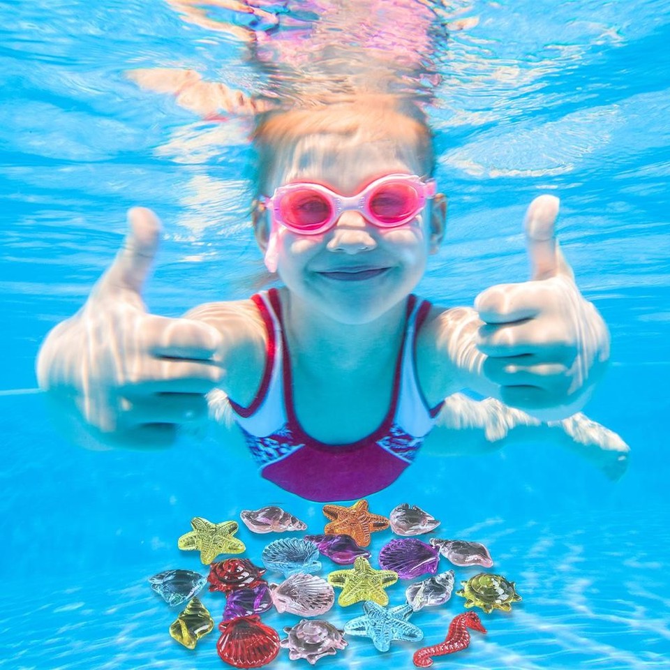 10/20pcs Diamonds Kids Gems Toys Colorful Swimming Pool Diving Gem Toys ...