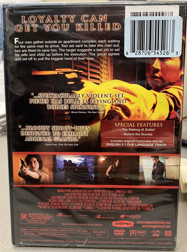SEALED Exiled Johnnie To Hong Kong Action DVD Anthony Wong | eBay