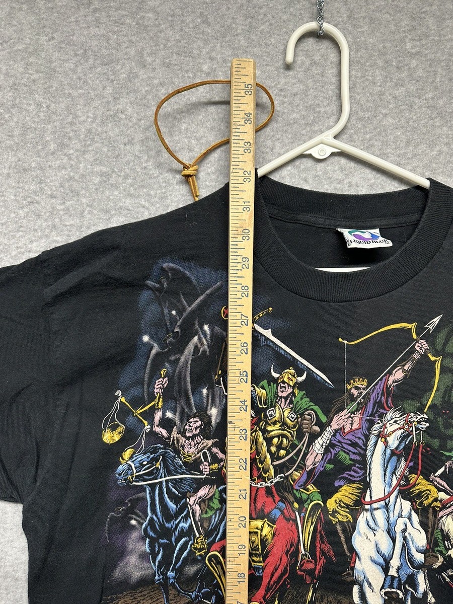 Vintage 1994 Liquid Blue 4 Horseman Shirt Reaper Skeleton Vintage 1994 Liquid Blue 4 Horseman Shirt Reaper Skeleton