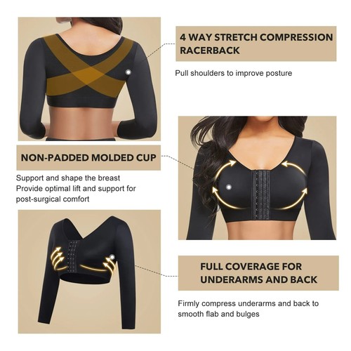 Arm Shaper Post Surgery Compression Sleeves Vest Top Posture Corrector ...