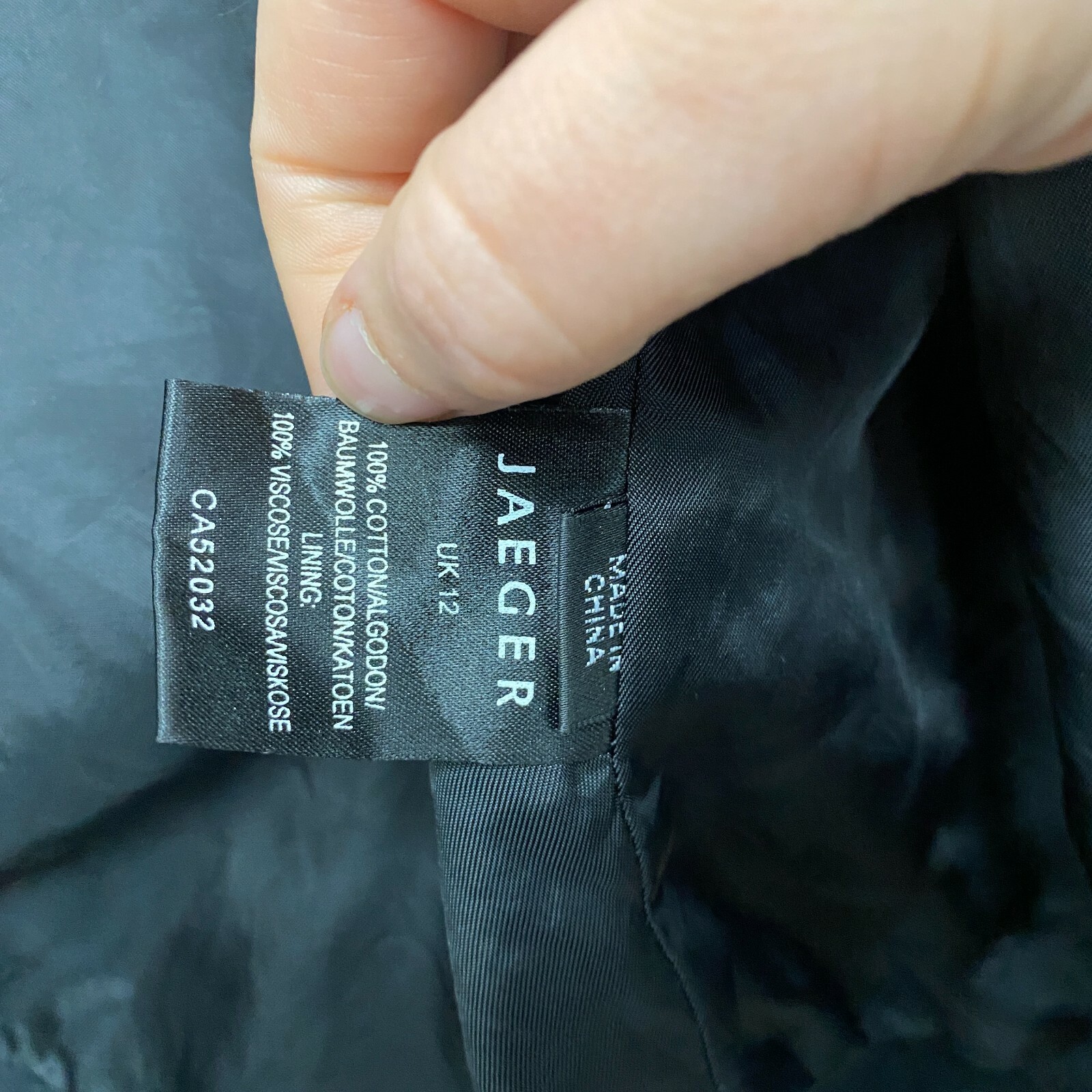 JAEGER - Black 100% Cotton Open Jacket with embroider… - Gem