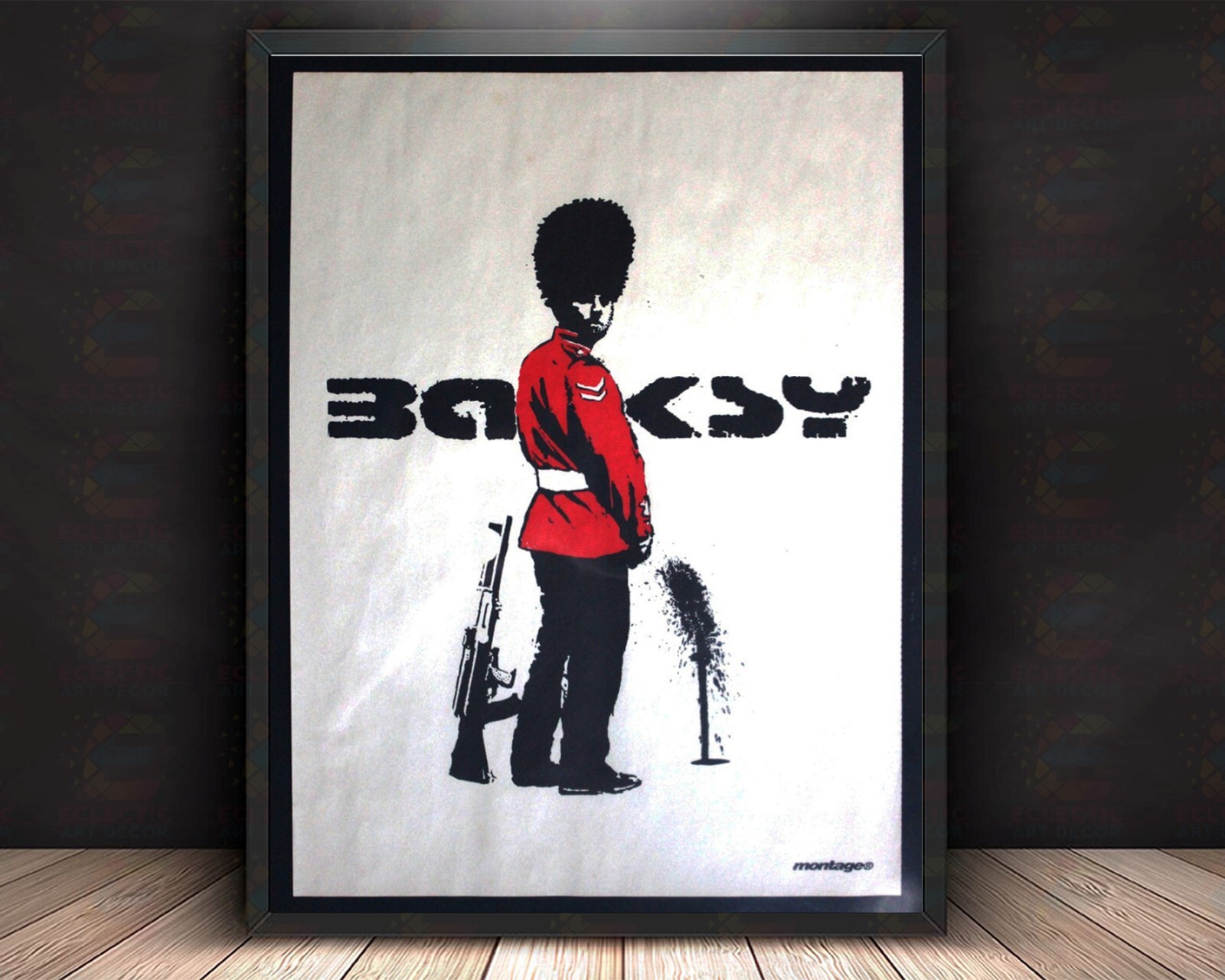 Banksy - Queens Gaurd Art Print, Mounted Canvas, Framed, Acrylic | eBay