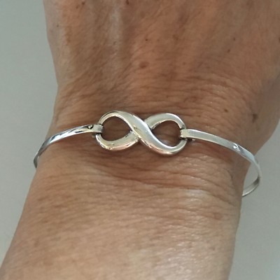 Sterling Silver Infinity Bangle, Silver Bangle, Silver Bracelet | eBay