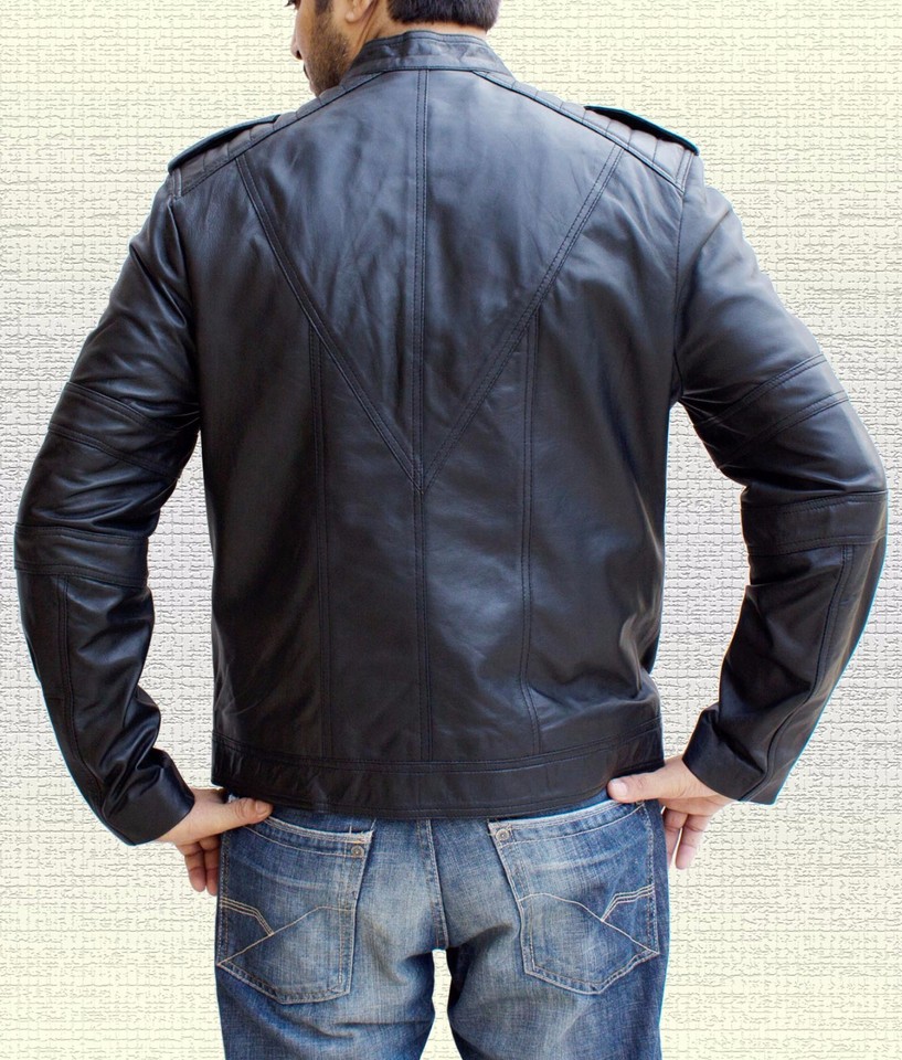 Batman Beyond Red Bat Logo Handmade Black Sheep Leather Jacket Sizes S ...