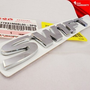 FOR SUZUKI SWIFT REAR GATE CHROME '' SWIFT'' EMBLEM GENUINE SIZE 16.5X2 ...
