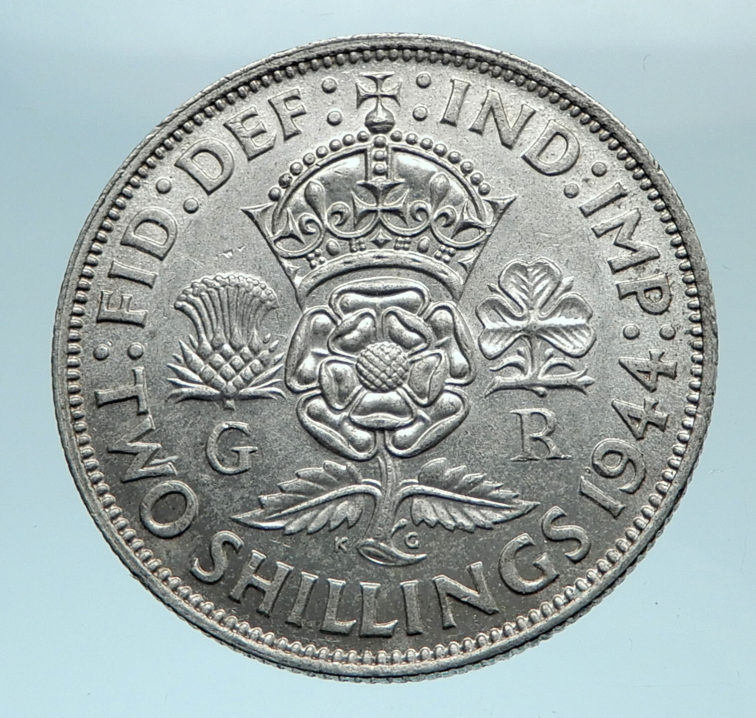 1944 United Kingdom Great Britain GEORGE VI Silver Florin 2Shillings ...