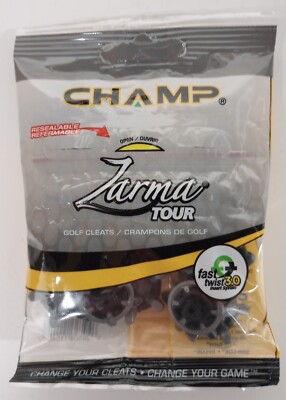 18 Champ Zarma Tour Fast Twist 3.0 Golf Cleats Spikes - Black/Silver ...