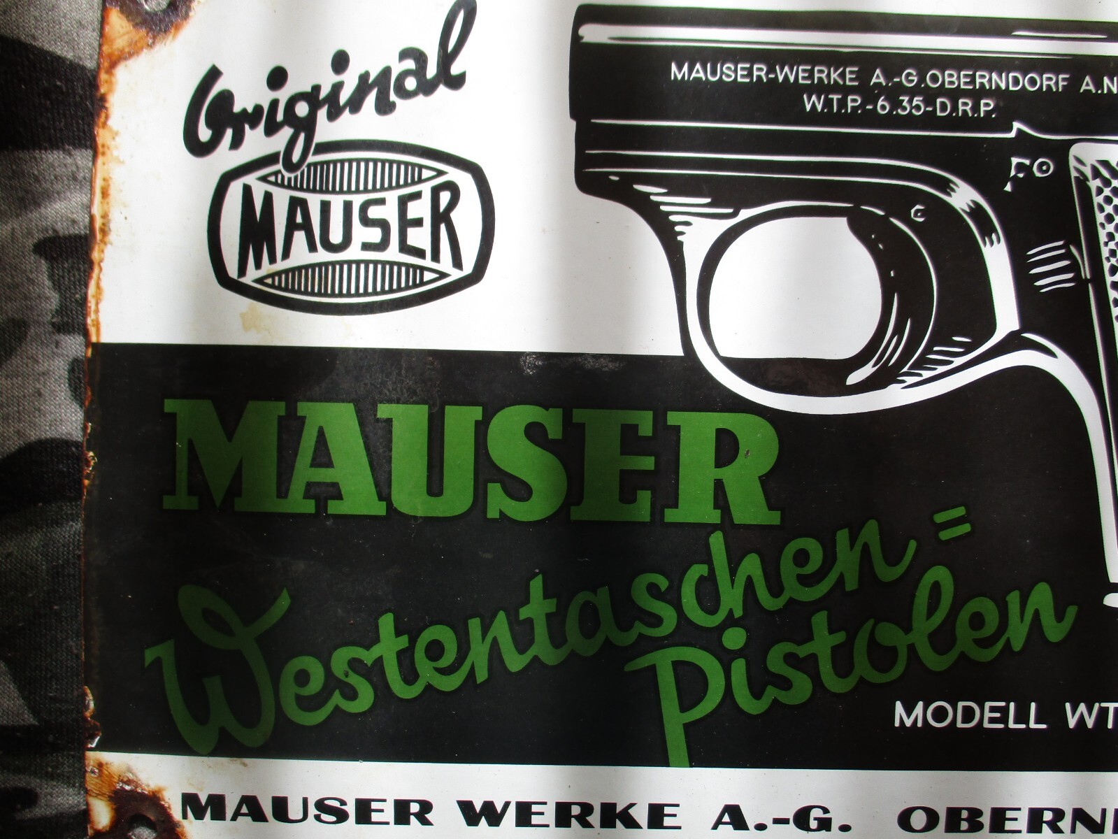 World War II old rare german Mauser enamel sign | eBay