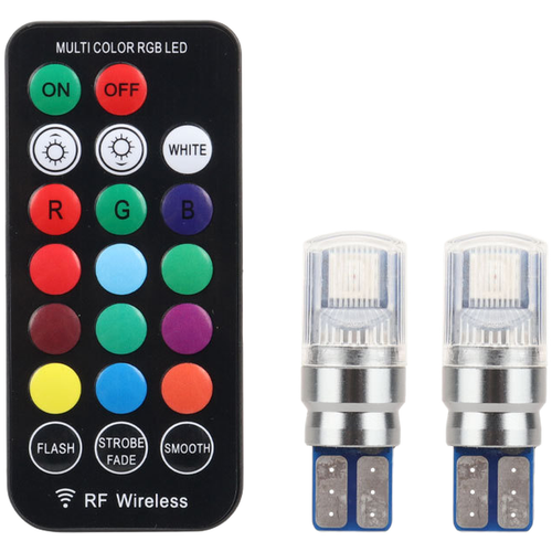 For T10 LED Car Side Marker Lights with Remote Control Flash Strobe ...