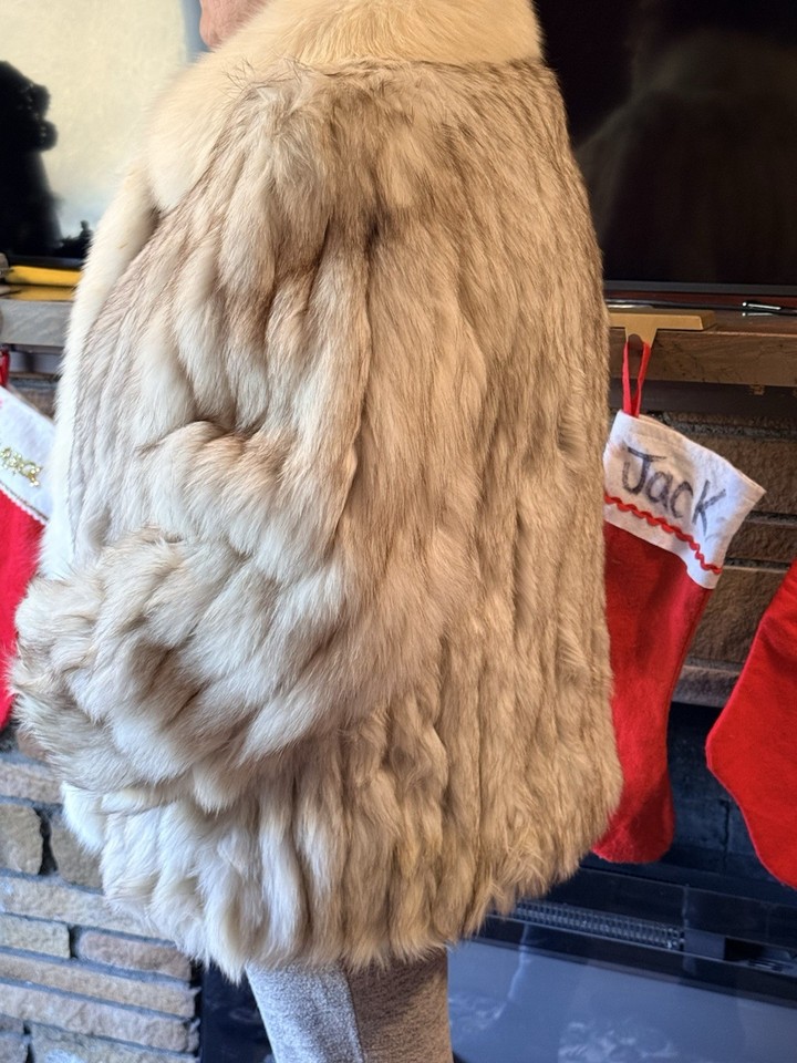 Blue Fox W/white Fox Collar Jacket | eBay