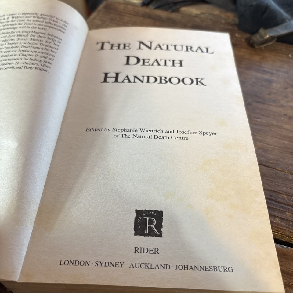 The Natural Death Handbook by Stephanie Wienrich (soft cover) 2003 | eBay