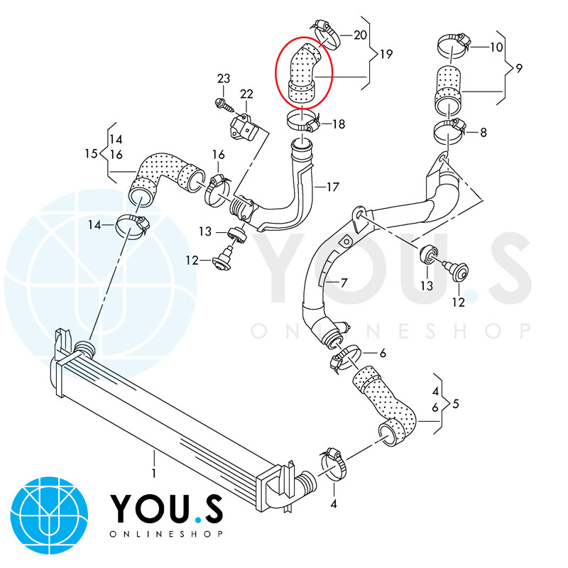 Turboschlauch Ladeluftschlauch for SKODA ROOMSTER 1.6 TDI (06-14 ...