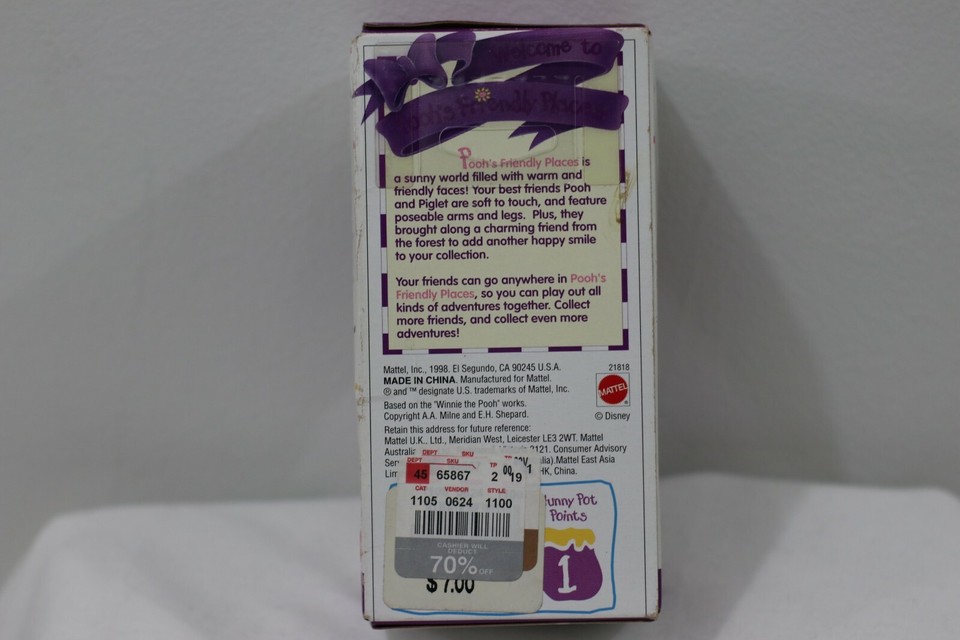 Poohs Friendly Places Pooh Piglet Chick Figures 1998 Velvety Soft ...