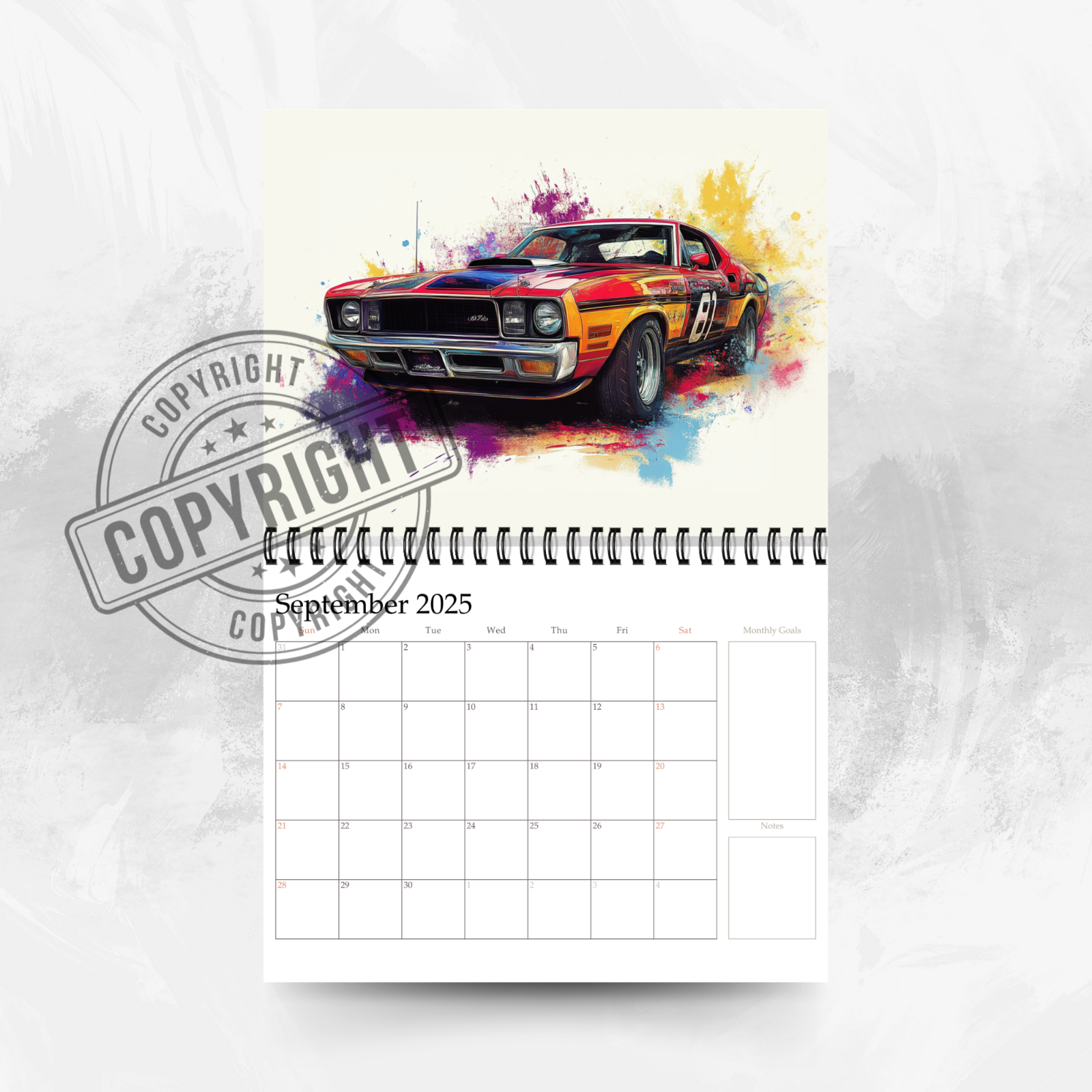 2025 Sportscar Calendar | 12 Month Calendar | Hot Rod Calendar | Wall ...