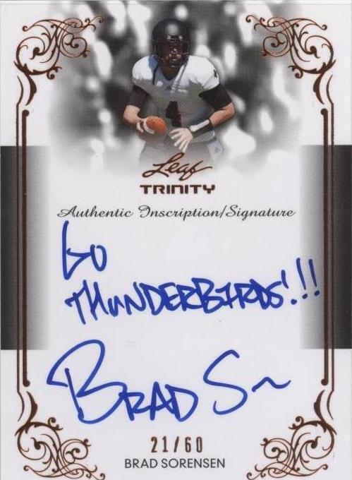 2013 Leaf Trinity - Inscription Autographs Brad Sorensen #DI-BS1 /60 ...