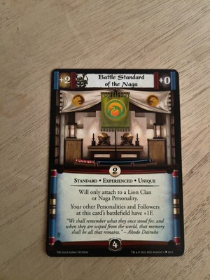 L5R CCG-PROMO- BATTLE STANDARD OF THE NAGA EXP -Promo-Legend of The ...