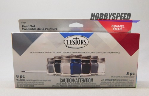 TESTORS PAINT ENAMEL PAINT SET KIT (6) COLORS thinner brush models ...