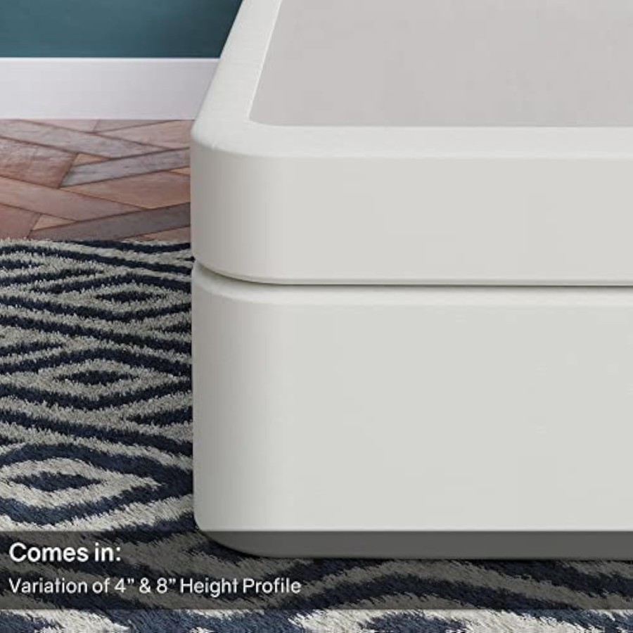 8" Split Wood Traditional Box Spring/Foundation For Mattress, Twin, Wh ...