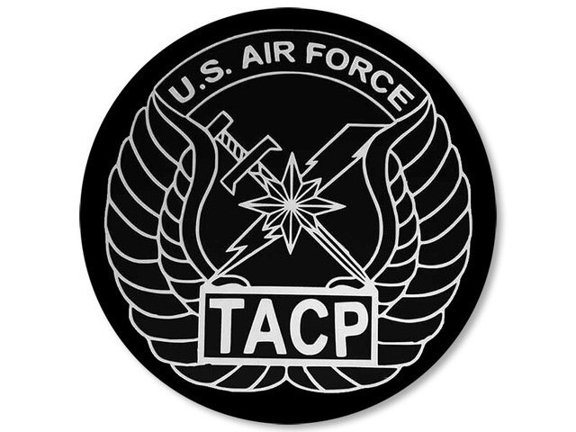 4x4 inch Round Black TACP Air Force Sticker - logo tactical control af ...