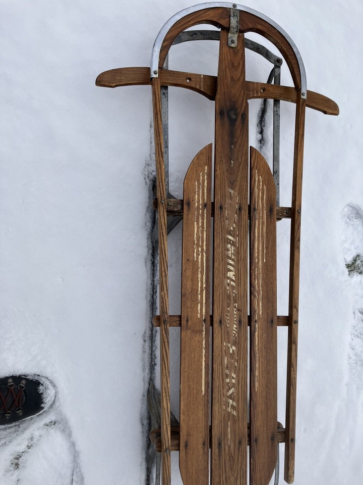 Vintage FLEETWING FLASH " SPRINGTOP "Wooden Sled | eBay