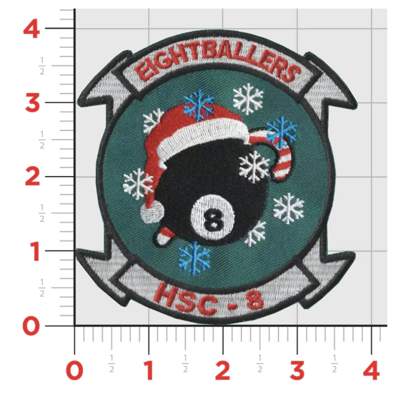 NAVY HSC-8 EIGHTBALLERS CHRISTMAS HOOK & LOOP EMBROIDERED PATCH | eBay