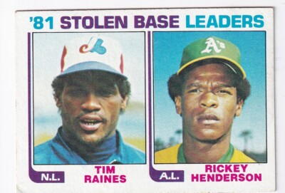 Tim Raines & Rickey Henderson 1982 Topps MLB Card # 164 Auc | eBay