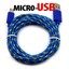 LOT Braided Micro usb data sync cable cord 3,5,10 FT for Android Cell ...