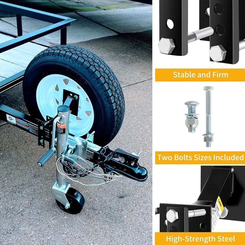 Trailer Spare Tire Wheel Mount Kit Carrier Holder Bracket Boat Utility ...