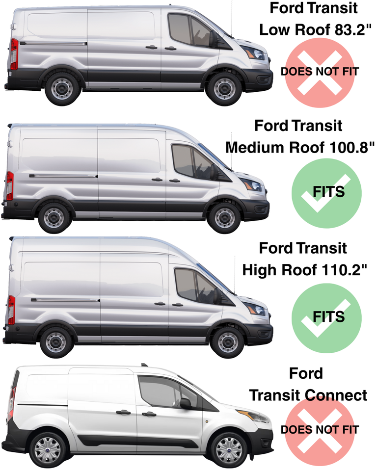 Fit 2015-2025 Ford Transit Mid/High Roof Back Glass Driver Left Rear ...