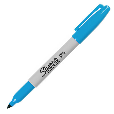 Sharpie Permanent Marker, Fine Point, Turquoise Ink, 12-Count | eBay